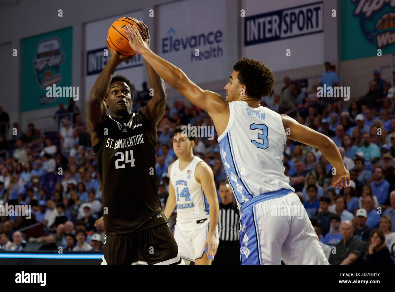 St. Bonaventure guard Cayden Charles shoots the ball while being ...
