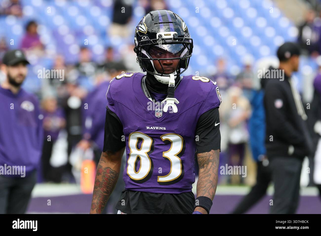 Baltimore Ravens wide receiver LaJohntay Wester (83) looks on during ...