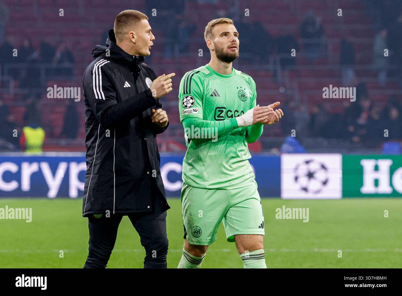goalkeeper Vitezslav Jaros of AFC Ajax and goalkeeper Joeri Heerkens of ...