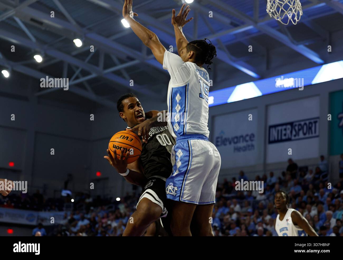 St. Bonaventure forward Frank Mitchell drives past North Carolina ...