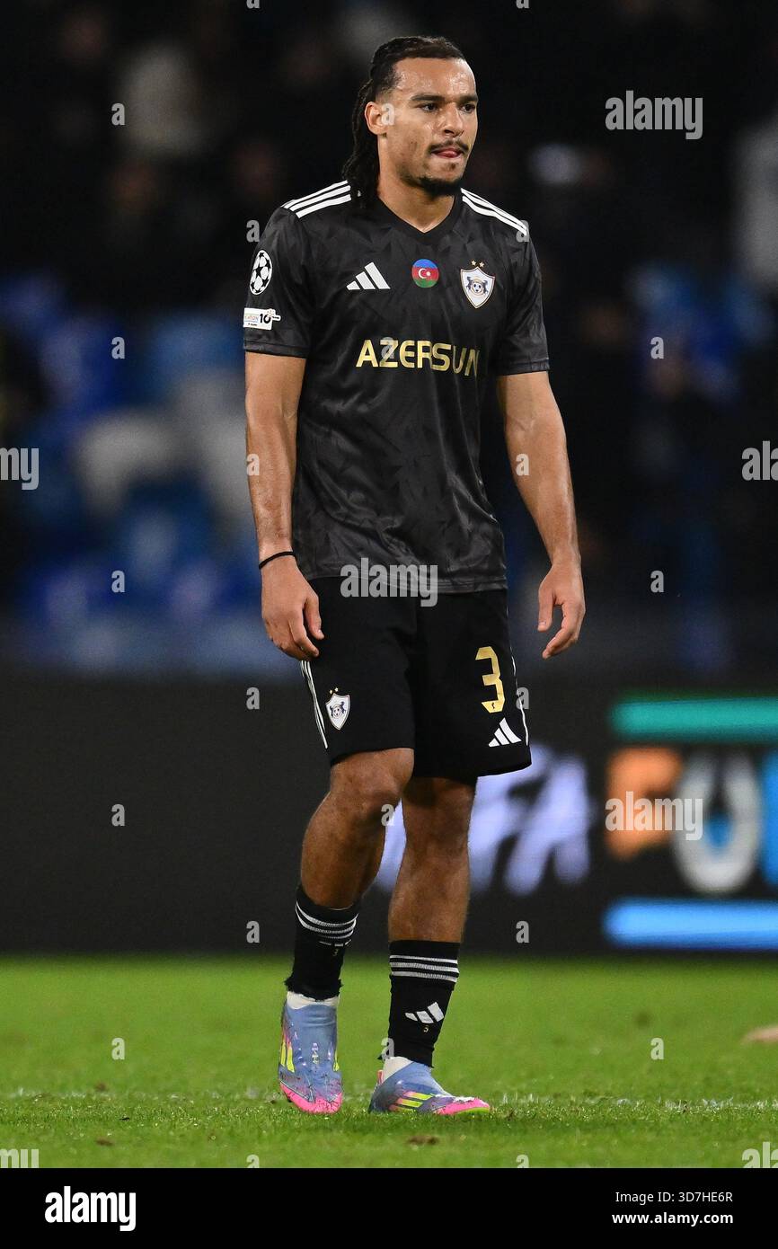 Samy Mmaee of Qarabag F.K. disappointed at the end of the match during ...