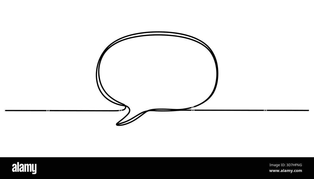 Continuous line art speech bubble for communication concept Stock ...