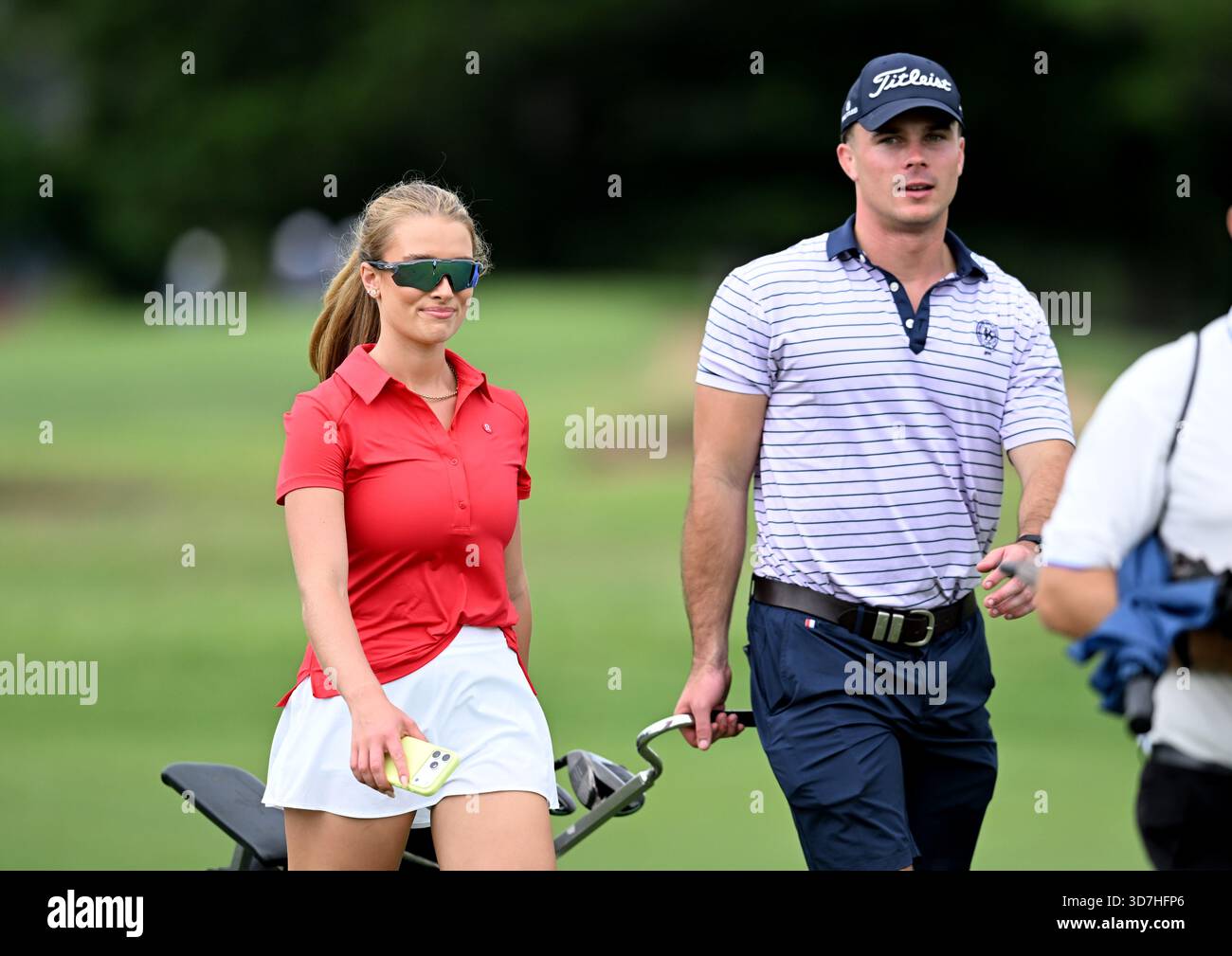 Grace Hayden (left) is seen playing during the pro-am before the ...
