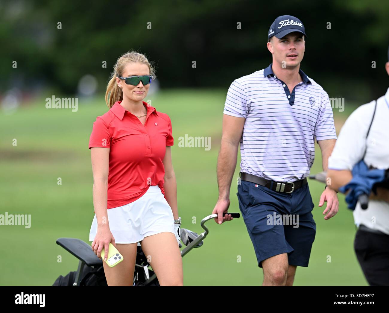 Grace Hayden (left) is seen playing during the pro-am before the ...