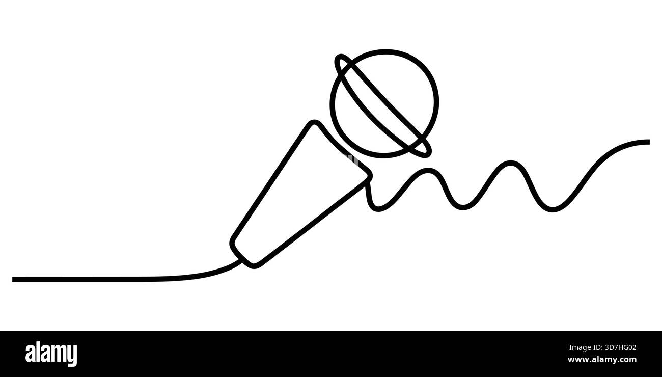Microphone audio recording outline Stock Vector Images - Alamy