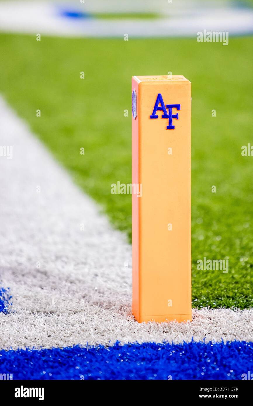 November 22, 2025: The Air Force goal line marker prior to a regular ...