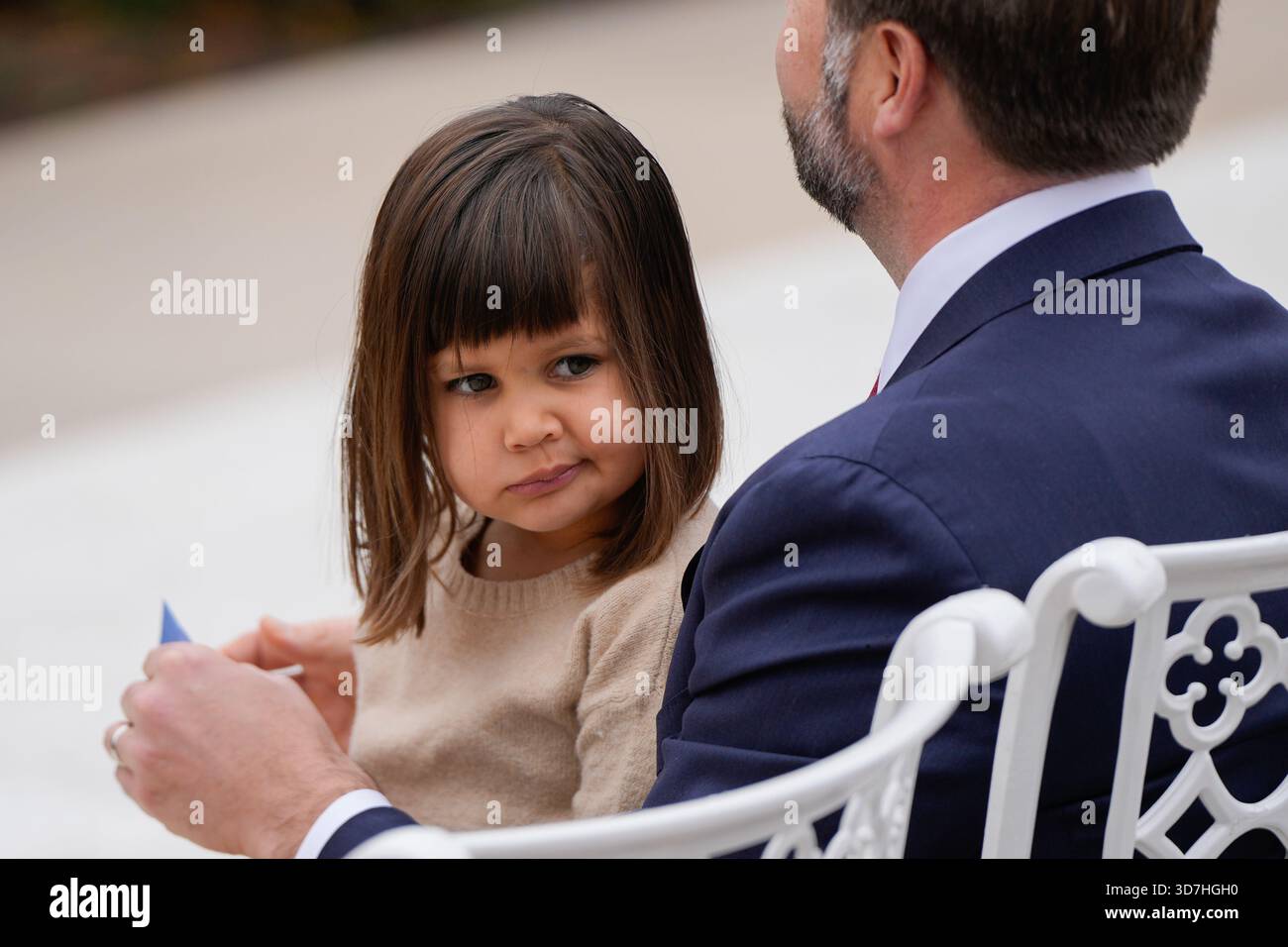 Vice President JD Vance holds his daughter Mirabel during the national ...
