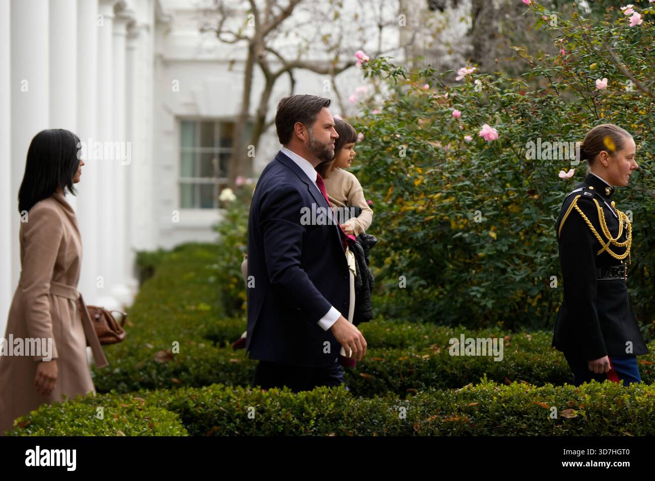Second lady Usha Vance, Vice President JD Vance and daughter Mirabel ...