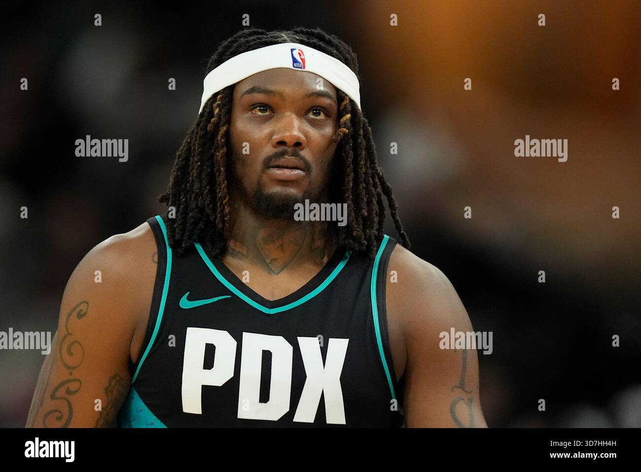Portland Trail Blazers' Robert Williams III looks on during an NBA ...