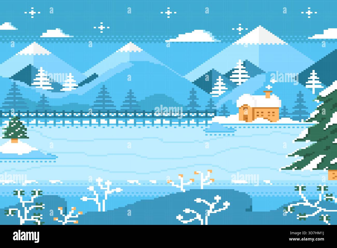 Winter landscape snow level Stock Vector Images - Alamy