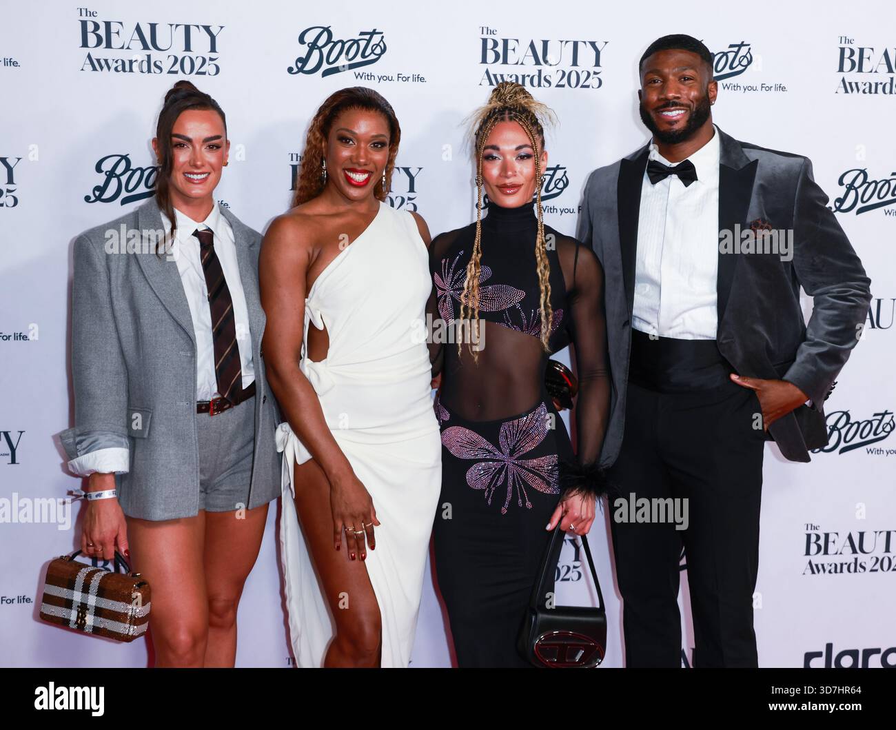 Ella-Mae Rayner, Montell Douglas, Jade Packer and Toby Olubi attend The Beauty Awards 2025 in ...