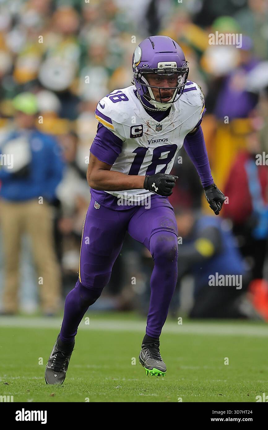 Minnesota Vikings wide receiver Justin Jefferson (18) during an NFL ...