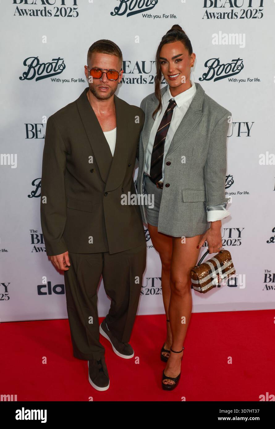 James Exton and Ella-Mae Rayner attend The Beauty Awards 2025 in London ...