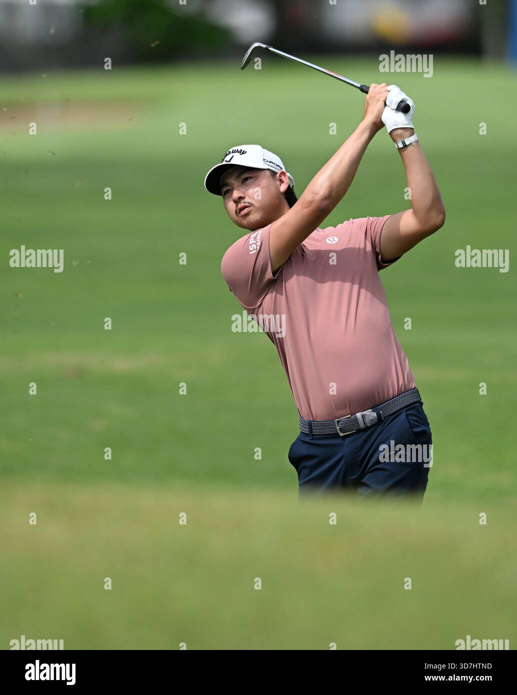 Min Woo Lee of Australia in action during the pro-am before the ...