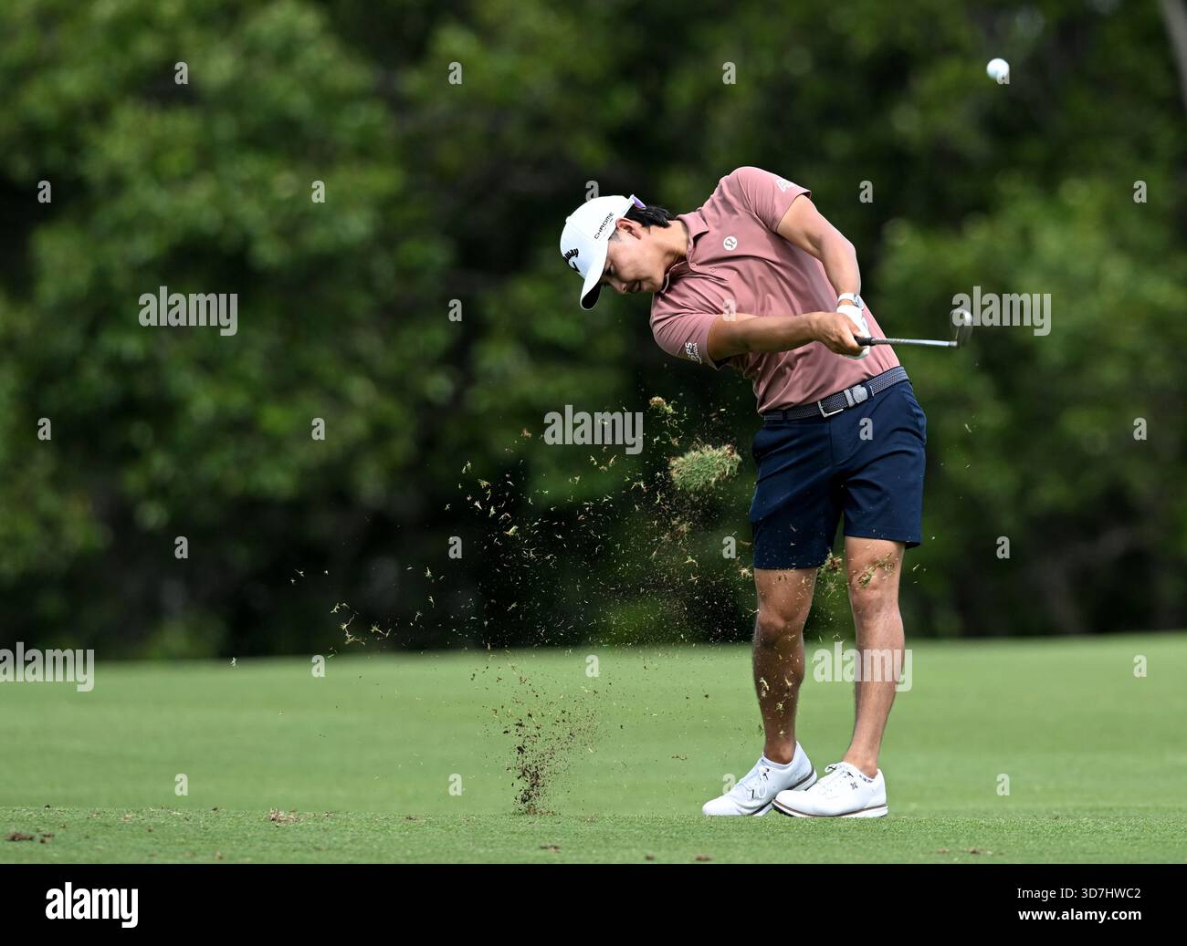Min Woo Lee of Australia in action during the pro-am before the ...