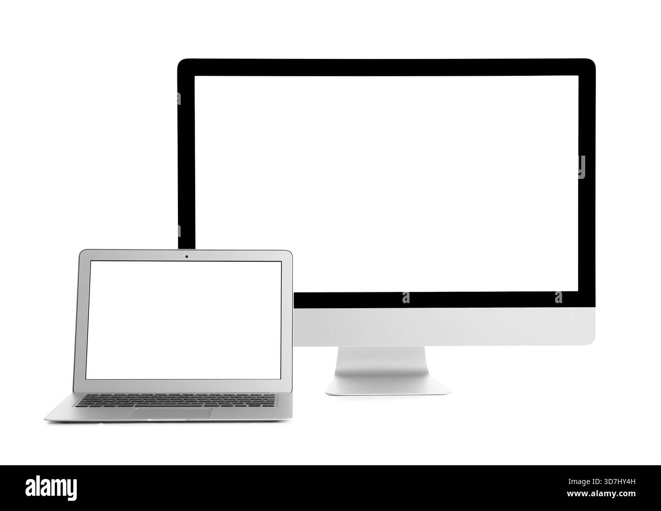 Online education computer mockup Black and White Stock Photos & Images ...