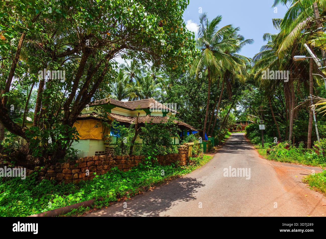 Beautiful view of rural village roads in South Goa, India Stock Photo ...