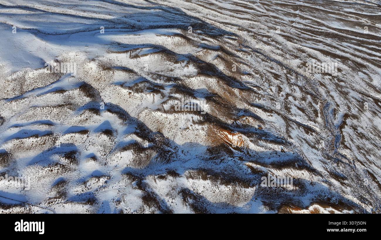 Aerial photo shows the snow scenery in Hami City, northwest China's ...