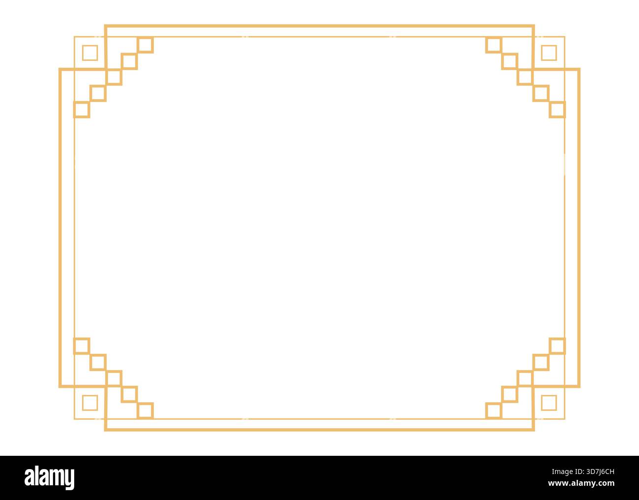Gold asian Korean traditional frames, line borders with knot corners ...