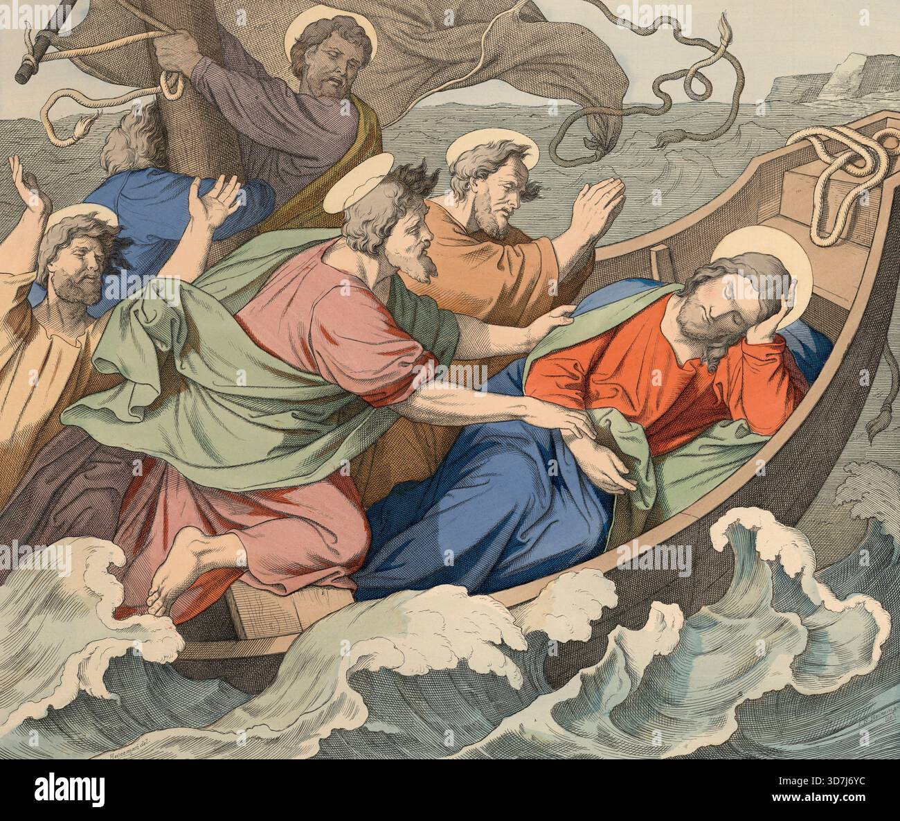 Biblical story, Jesus and the Storm at Sea, a biblical narrative in ...