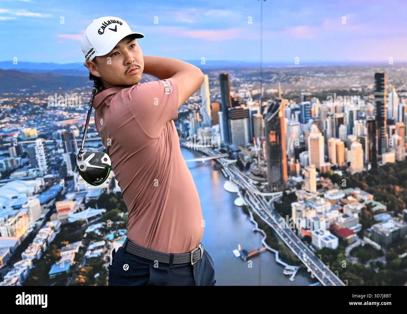 Min Woo Lee of Australia in action during the pro-am before the ...