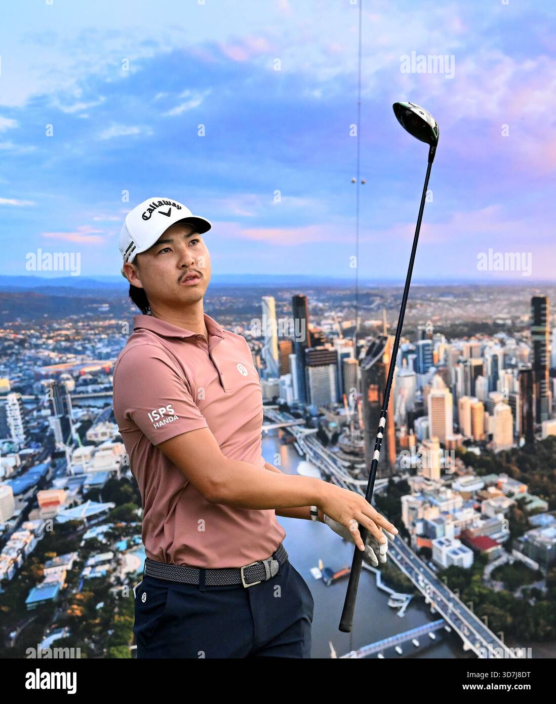 Min Woo Lee of Australia in action during the pro-am before the ...