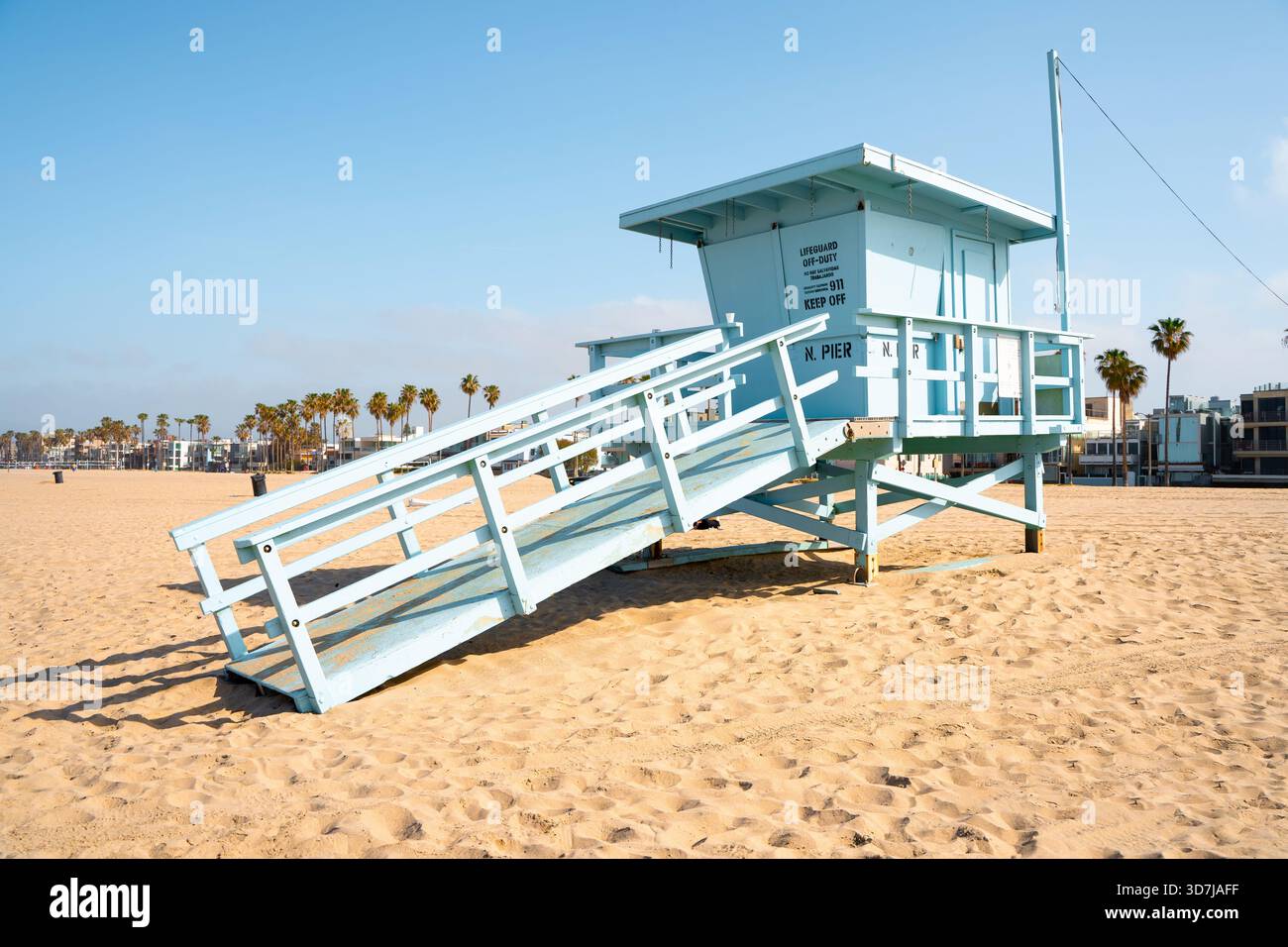 Lifeguard stations at famous Venice beach, Los-Angeles, California ...