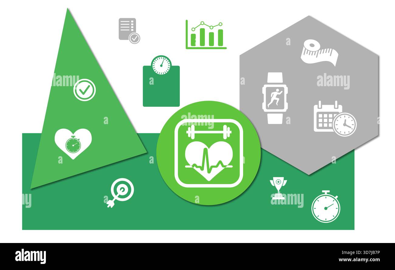 Concept fitness icons on Cut Out Stock Images & Pictures - Alamy