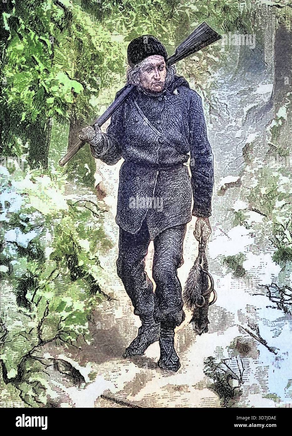 Kanadischer Trapper, um 1870, Kanada, digitale Reproduktion einer ...