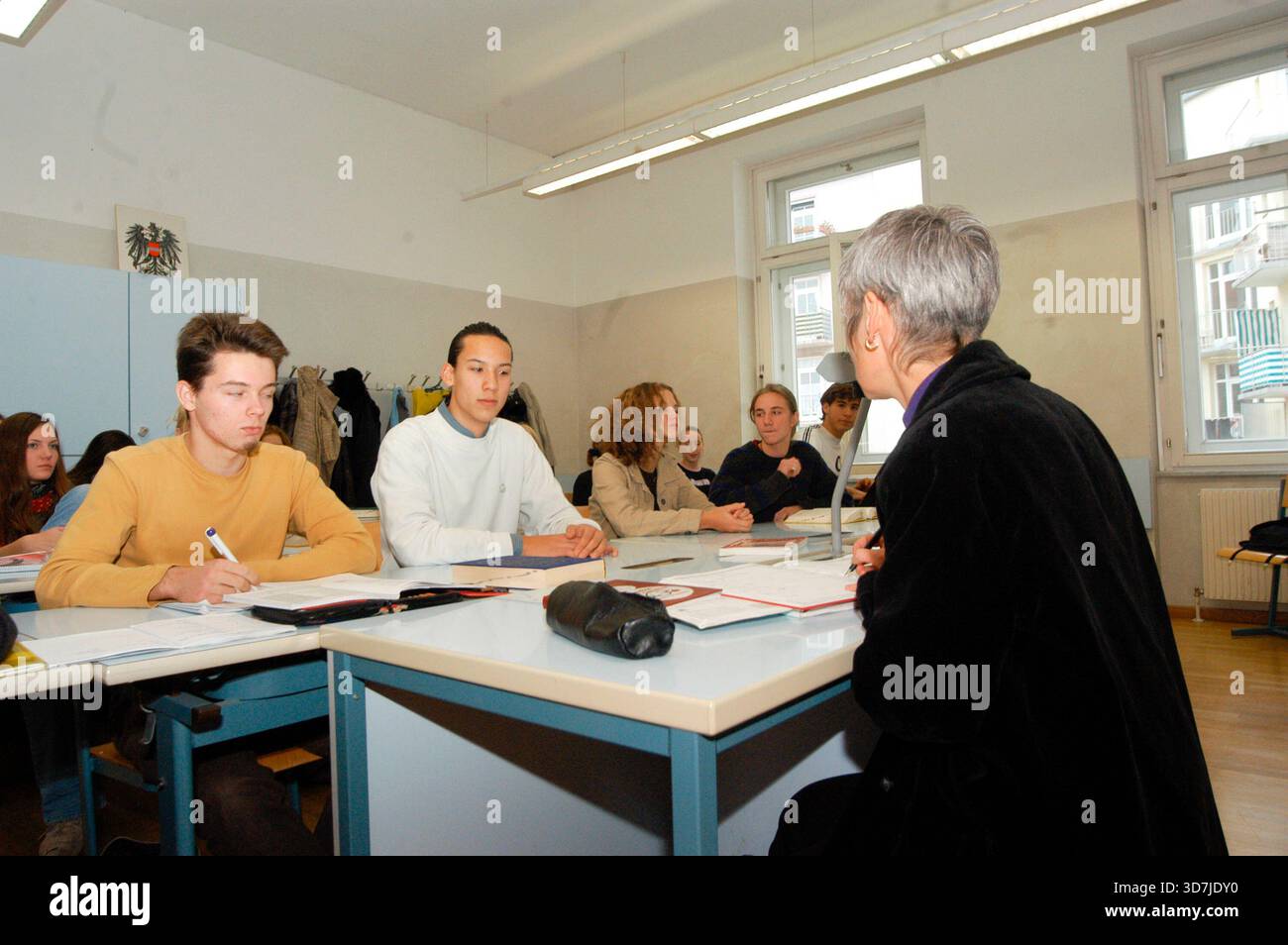 a class or classroom in a school as place for education class or ...