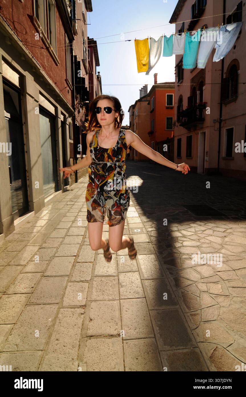 person making a jump for joy, sign of happiness and joy person making a ...