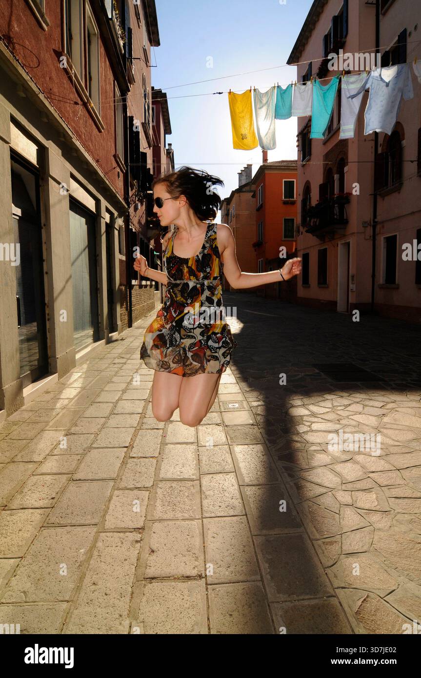 person making a jump for joy, sign of happiness and joy person making a ...
