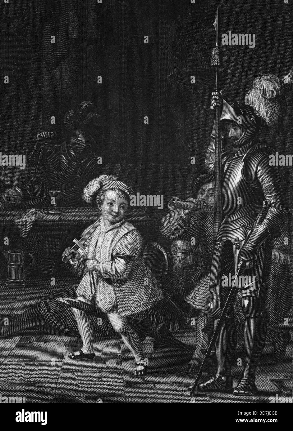 Vintage historical illustration city Black and White Stock Photos ...