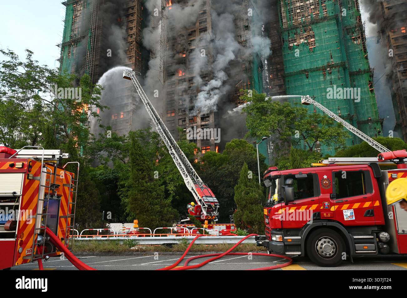 A general view showing the major fire at Wang Fuk Court in Tai Po on ...