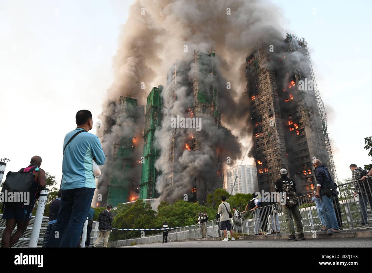 A general view showing the major fire at Wang Fuk Court in Tai Po on ...
