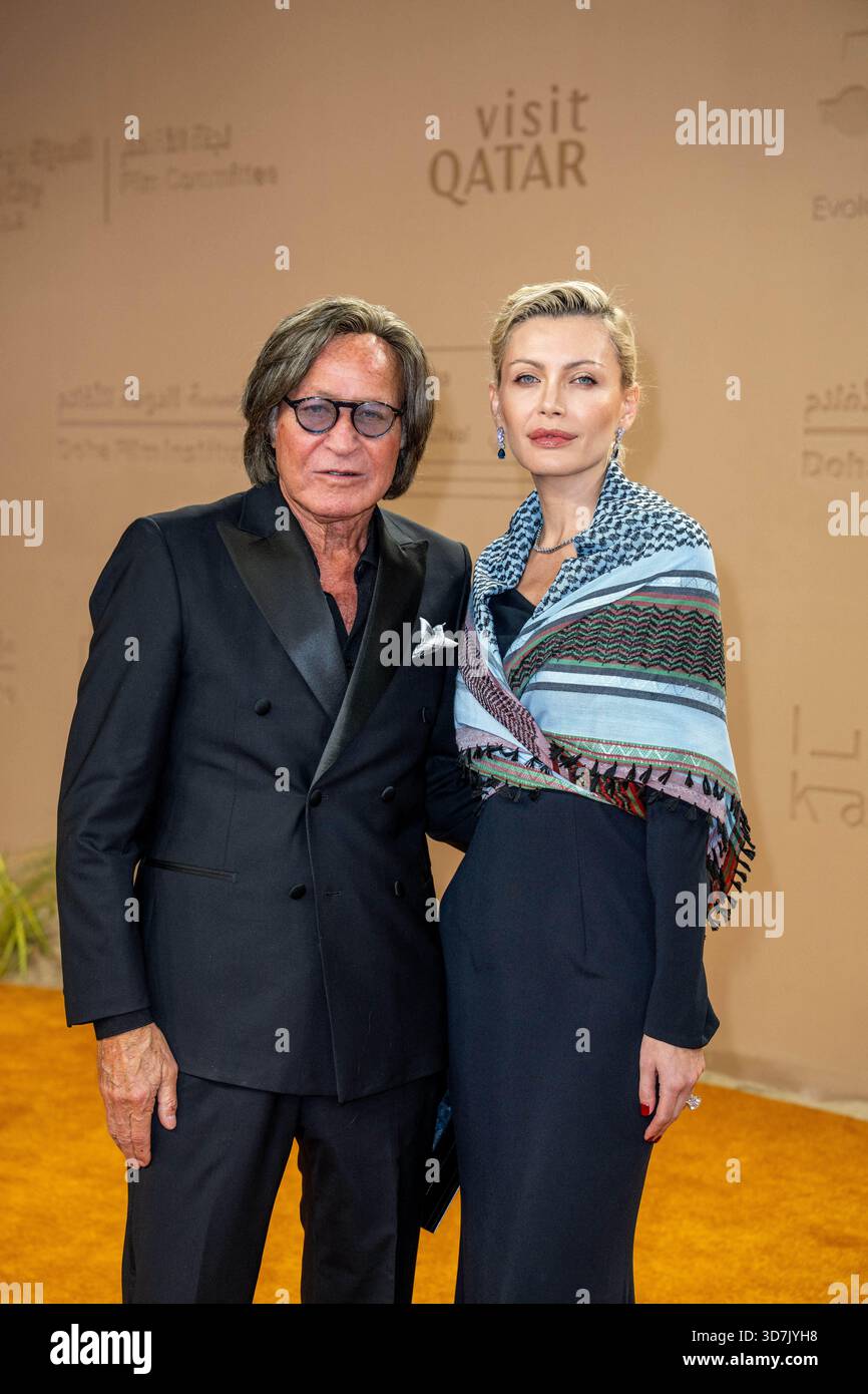 Mohamed Hadid and Keni Silva attend screening of movie ‘Palestine 36’ held on November 24, 2025 ...