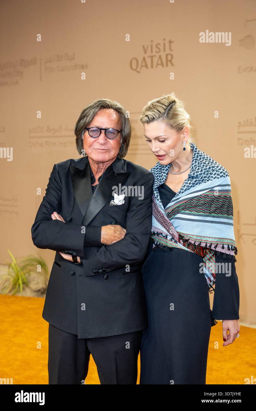 Mohamed Hadid and Keni Silva attend screening of movie ‘Palestine 36’ held on November 24, 2025 ...