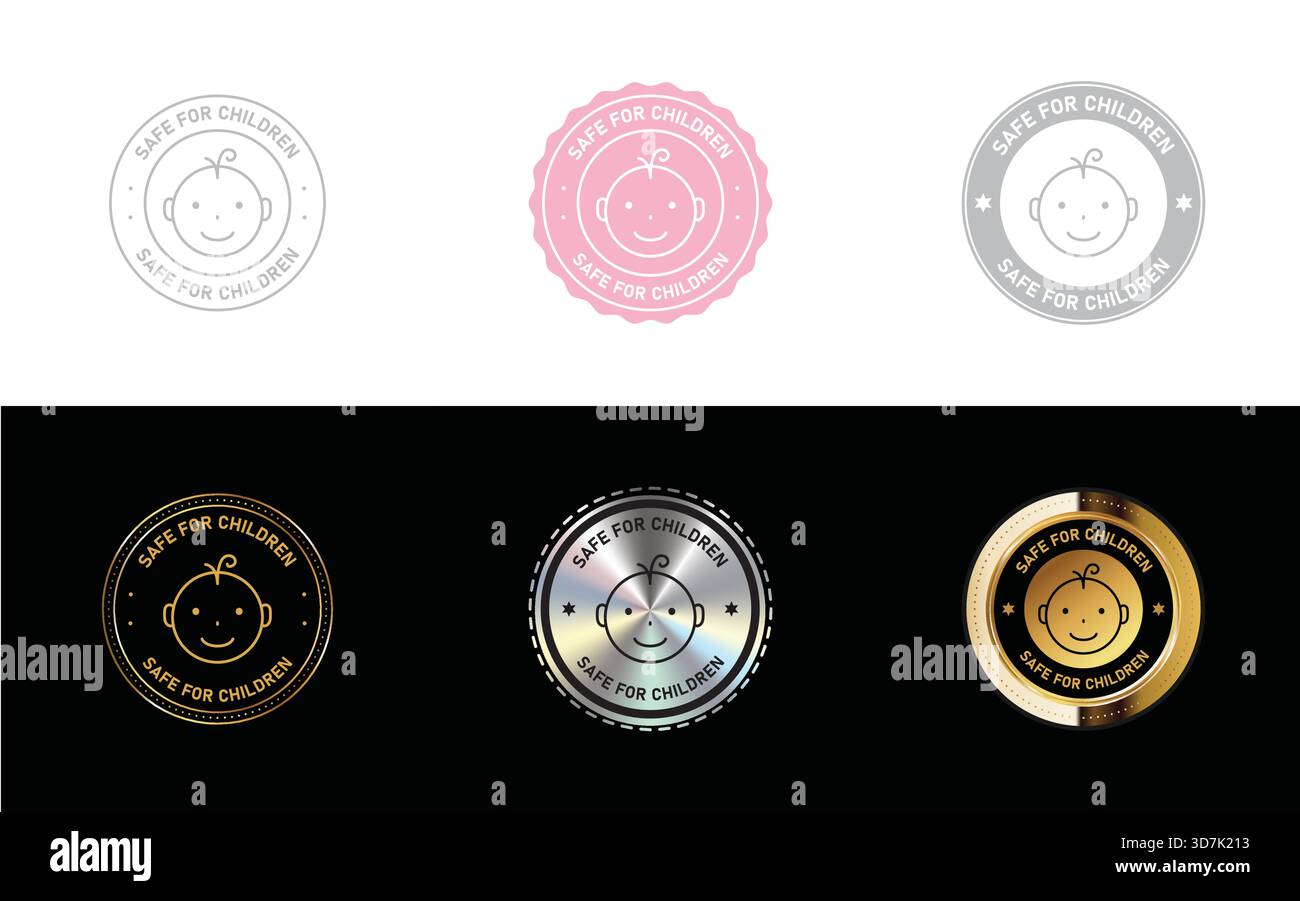 Safe for Children Badge – Kid-Safe Product Label, Child-Friendly Icon ...