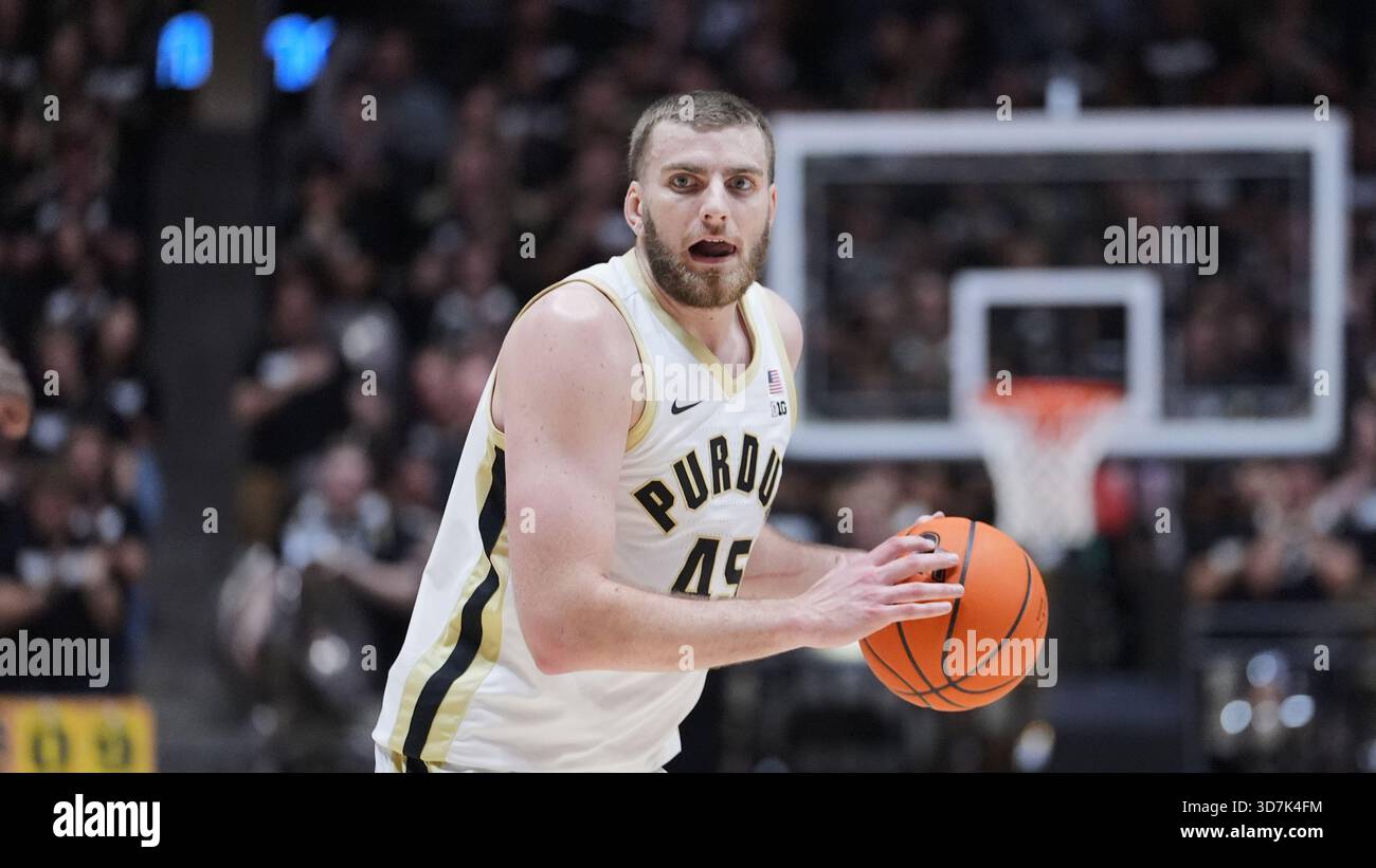 Purdue center Oscar Cluff (45) plays against Akron during the second ...