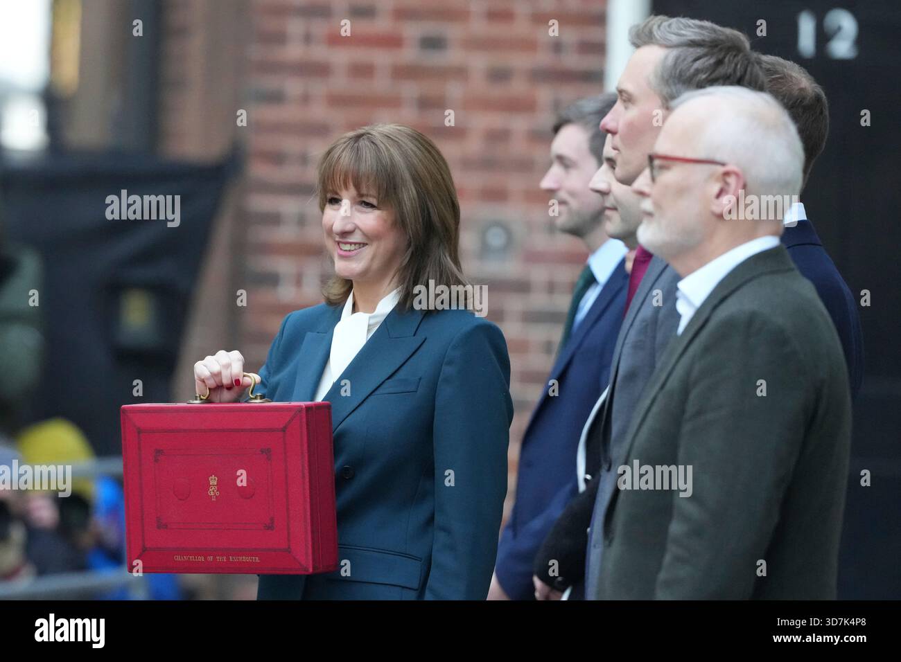 Britain's Chancellor of the Exchequer Rachel Reeves poses with her ...