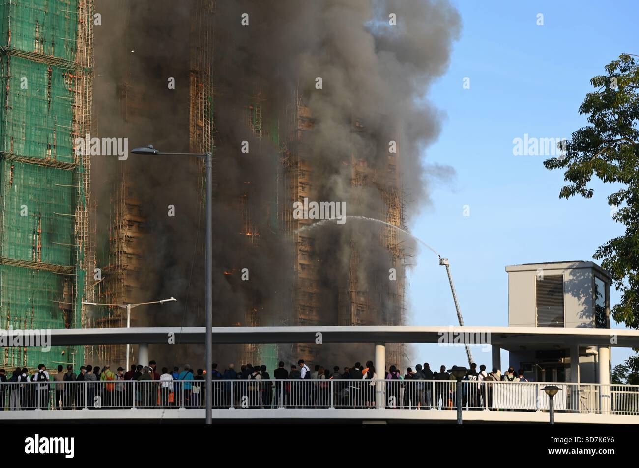 A general view showing the major fire at Wang Fuk Court in Tai Po on ...