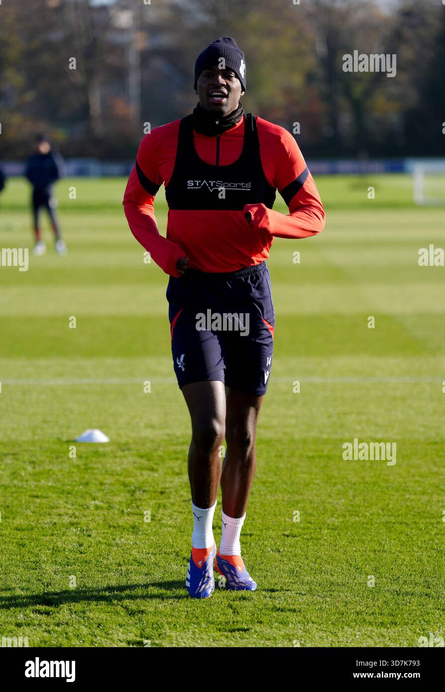 Crystal Palace's Jean-Philippe Mateta during a training session at Crystal Palace Training ...