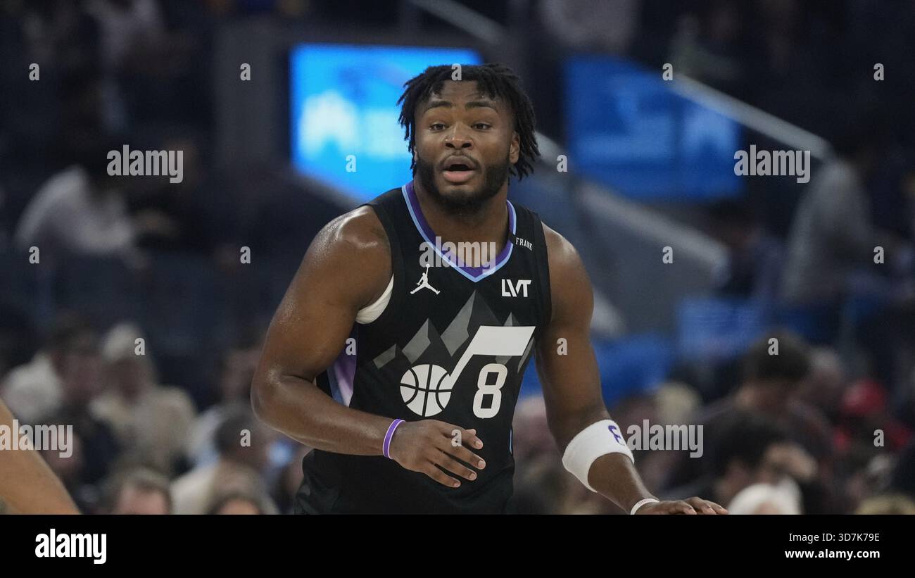 Utah Jazz guard Isaiah Collier (8) during an NBA basketball game ...