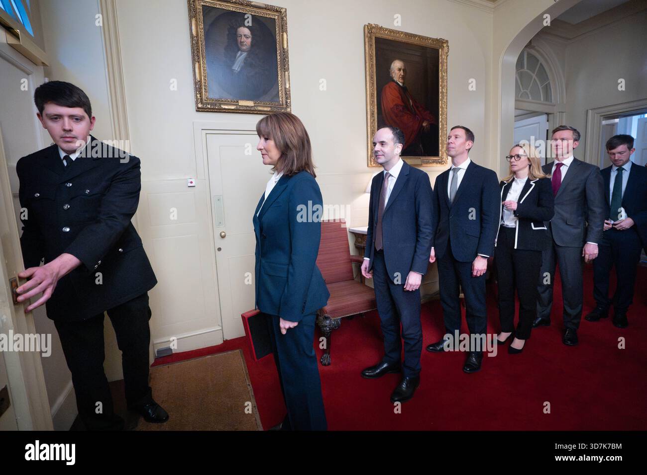 Chancellor of the Exchequer Rachel Reeves and followed by Treasury team ...