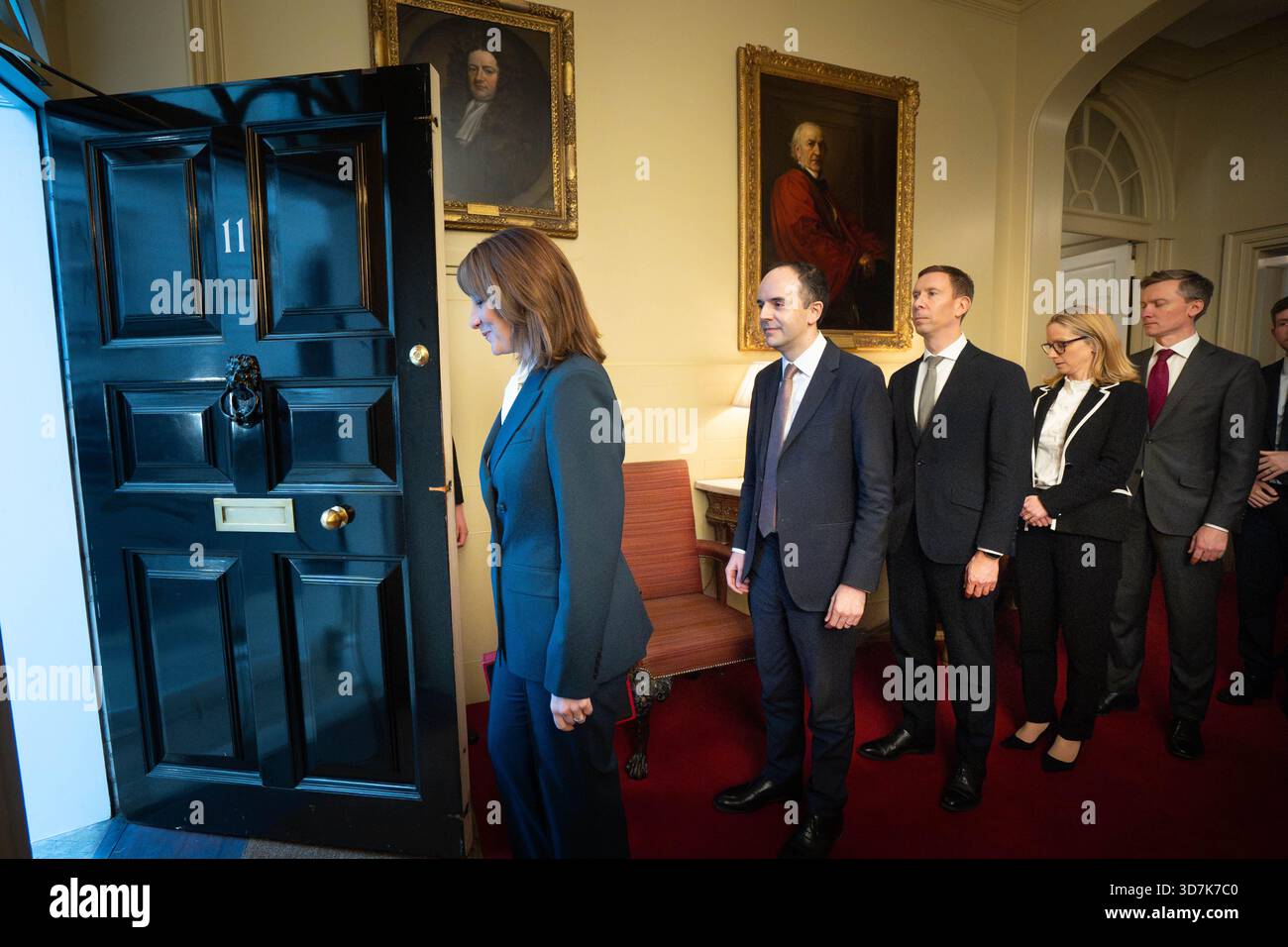 Chancellor of the Exchequer Rachel Reeves and followed by Treasury team ...