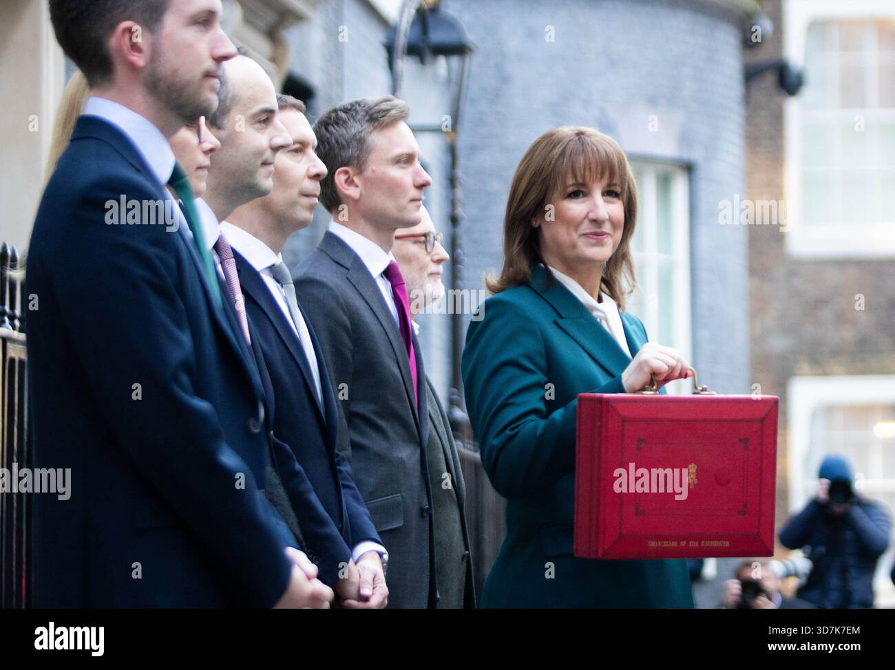 Chancellor of the Exchequer Rachel Reeves (right) poses outside 11 ...