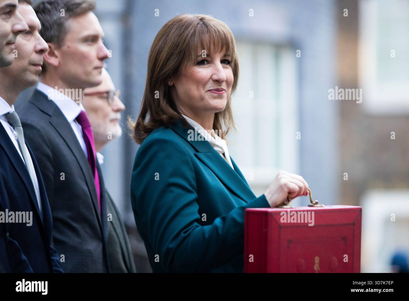 Chancellor of the Exchequer Rachel Reeves (right) poses outside 11 ...