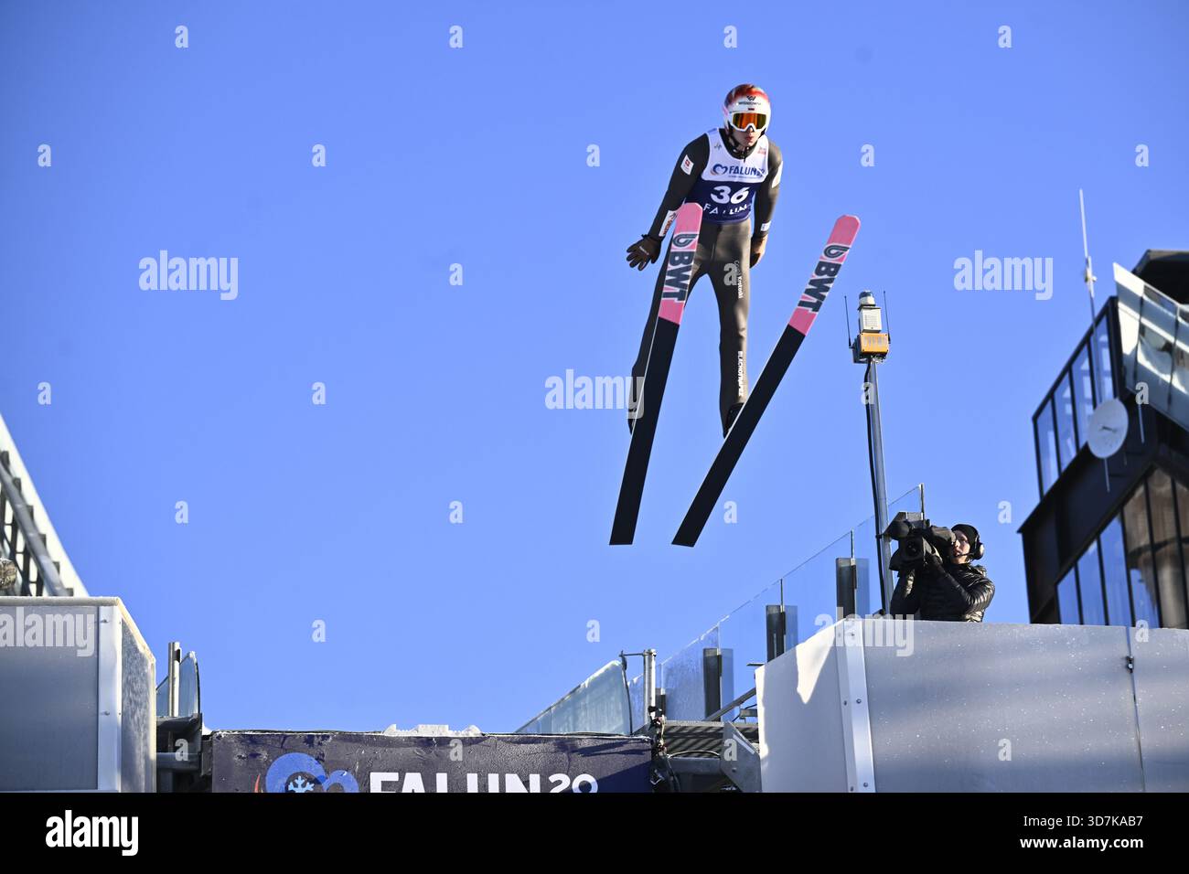 FALUN, SWEDEN 20251126Poland's Pawel Wasek jumps in the qualification ...