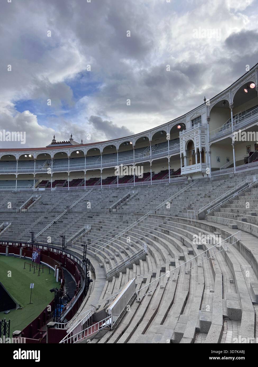 Interior view of the empty spectator stands inside a historic ...