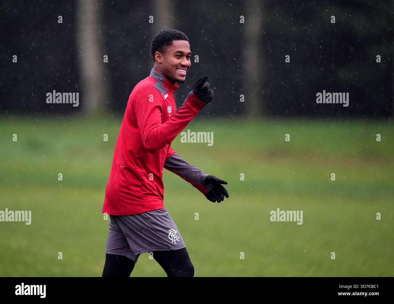 Rangers' Jayden Meghoma during a training session at the Rangers ...